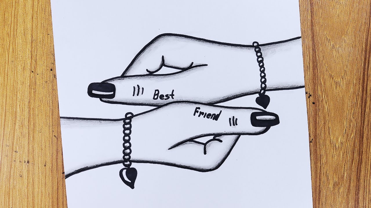 Best Friend hand drawing Real time easy for beginners | Easy drawing ...