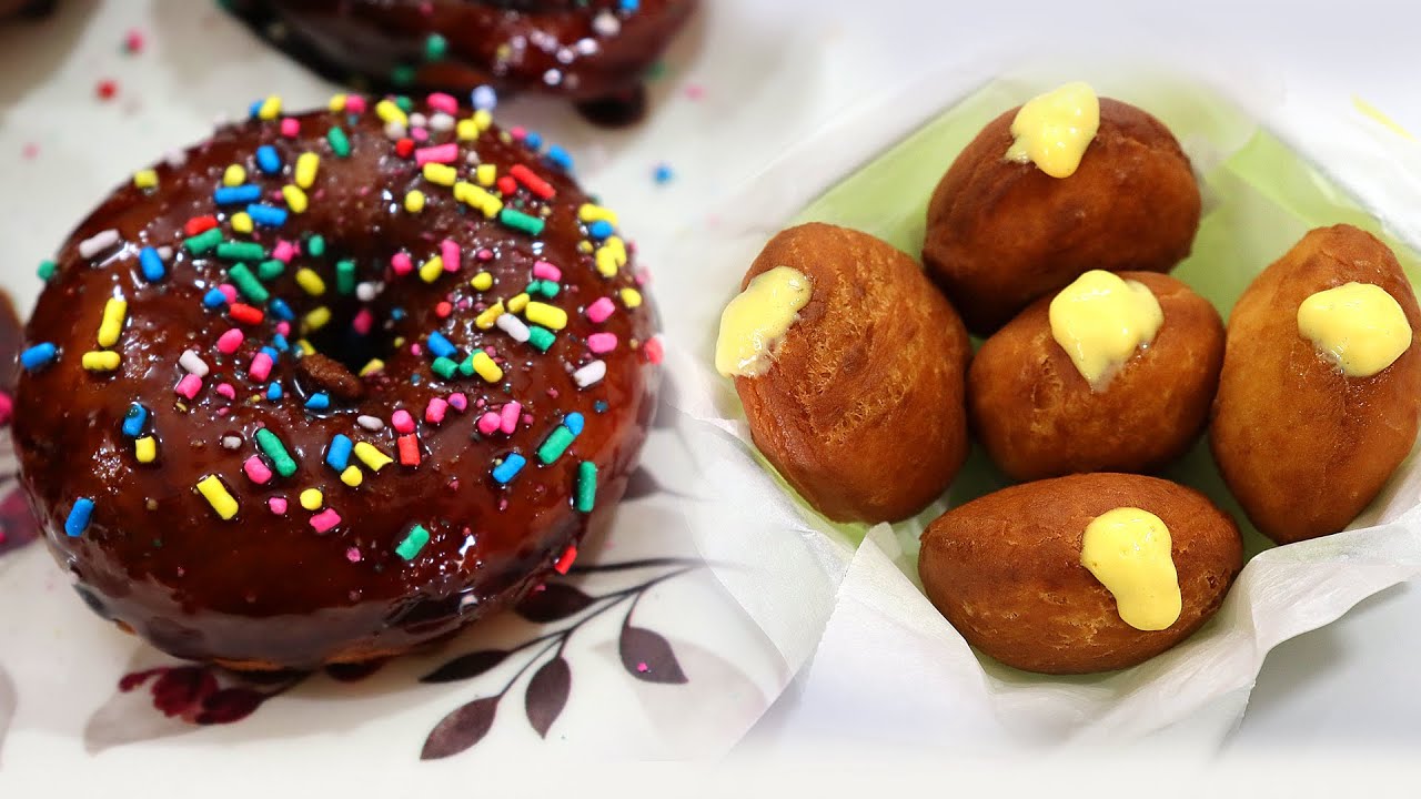 DONUTS | HOW TO MAKE DONUTS | CUSTARD CREAM DONUTS | CHOCOLATE DONUTS ...