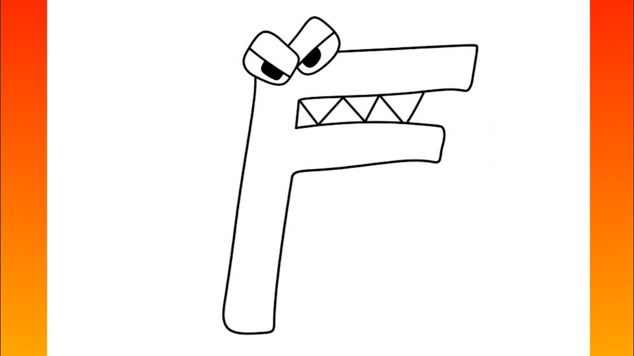 How to draw F from Alphabet Lore | Drawing Alphabet Lore step by step ...