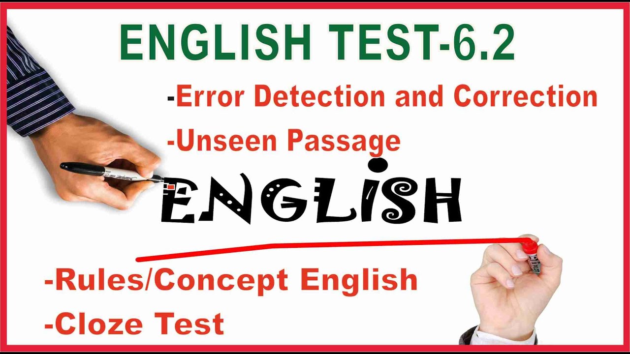 English Test 6.2 | Error Detection And Correction | Unseen Passage ...