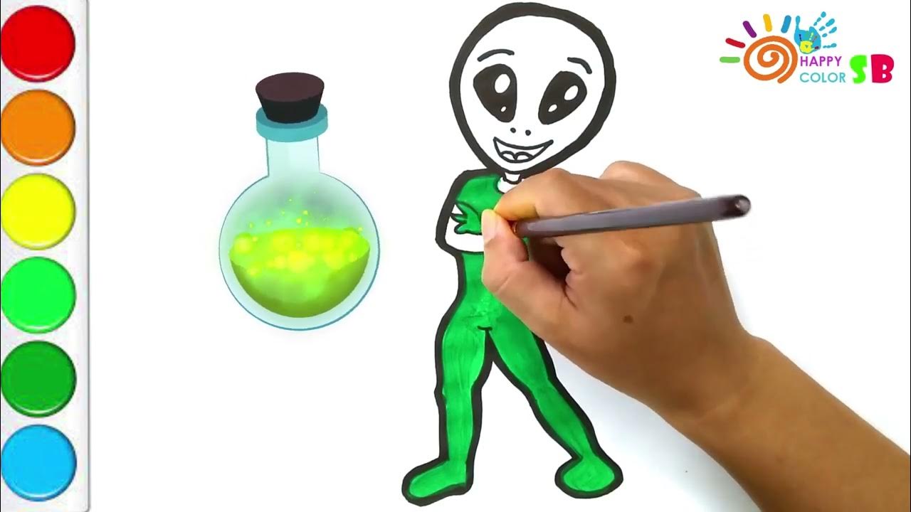 How to Draw 👽 Alien _ Alien Colouring Page _ Learn to Draw Alien ...