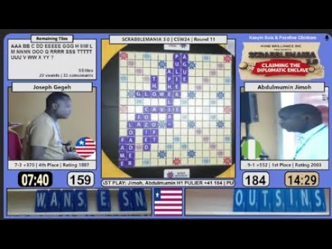 Joseph Gegeh vs Abdulmumin Jimoh | Scrabblemania 3.0 R11 | # ...