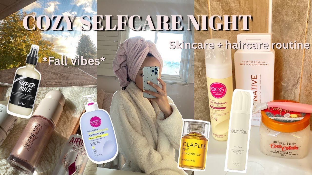 MY SELFCARE NIGHT ROUTINE 🧖🏼‍♀️🍵 *skincare + haircare routine* - YouTube