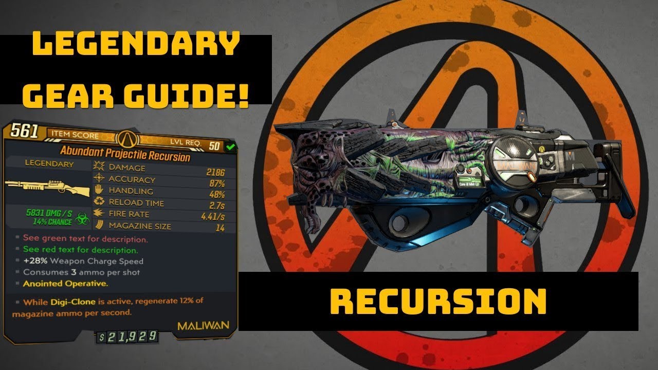 BORDERLANDS 3: THE RECURSION LEGENDARY WEAPON AND FARMING REVIEW GUIDE ...