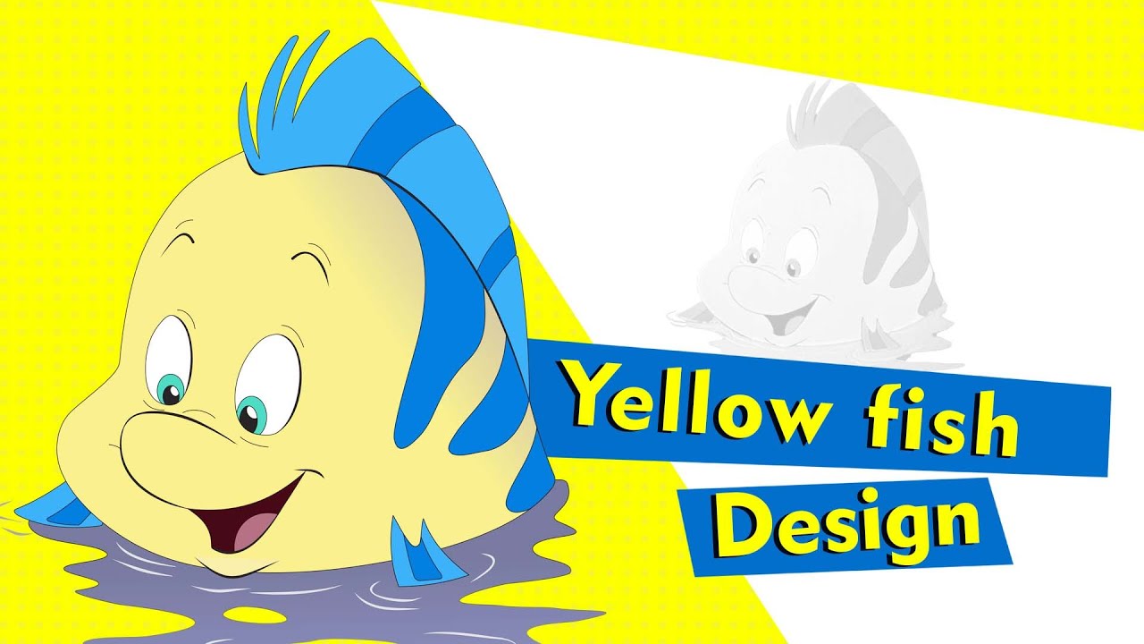 How to Draw Yellow fish. Step by Step -🔥#digitalart #coreldraw # ...