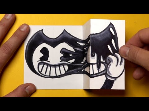 How to Draw an BENDY BATIM SURPRISE FOLD - PAPER CRAFT for FANS - YouTube