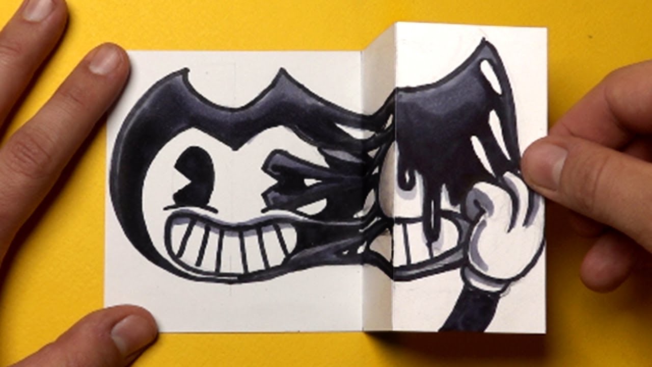 How to Draw an BENDY BATIM SURPRISE FOLD - PAPER CRAFT for FANS - YouTube