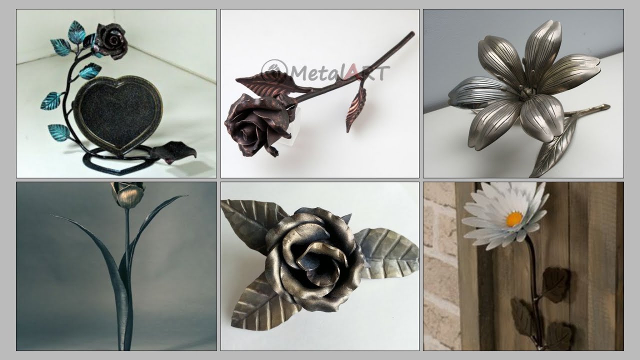 Steel flower with stem | indoor or outdoor tall metal flower - YouTube