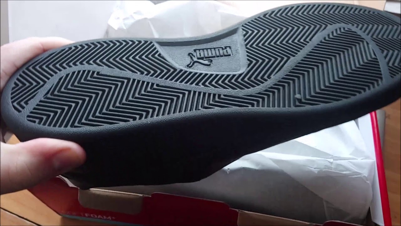 unboxing PUMA Smash V2 L scarpe basse nere flat shoes dark - YouTube