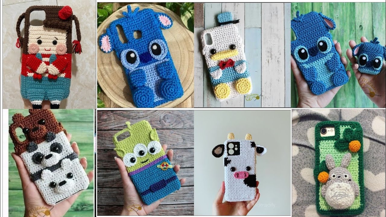 very cute& useful crochet hand knitted mobile phone case designs ...