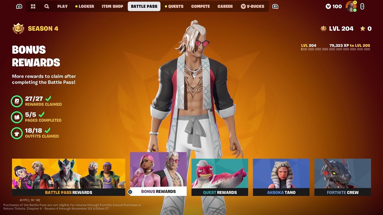 Fortnite Chapter 4 Season 4 Battlepass 100% Completion! - YouTube