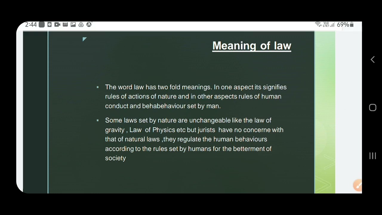 Meaning of law and its Definitions by different jurists with past paper ...