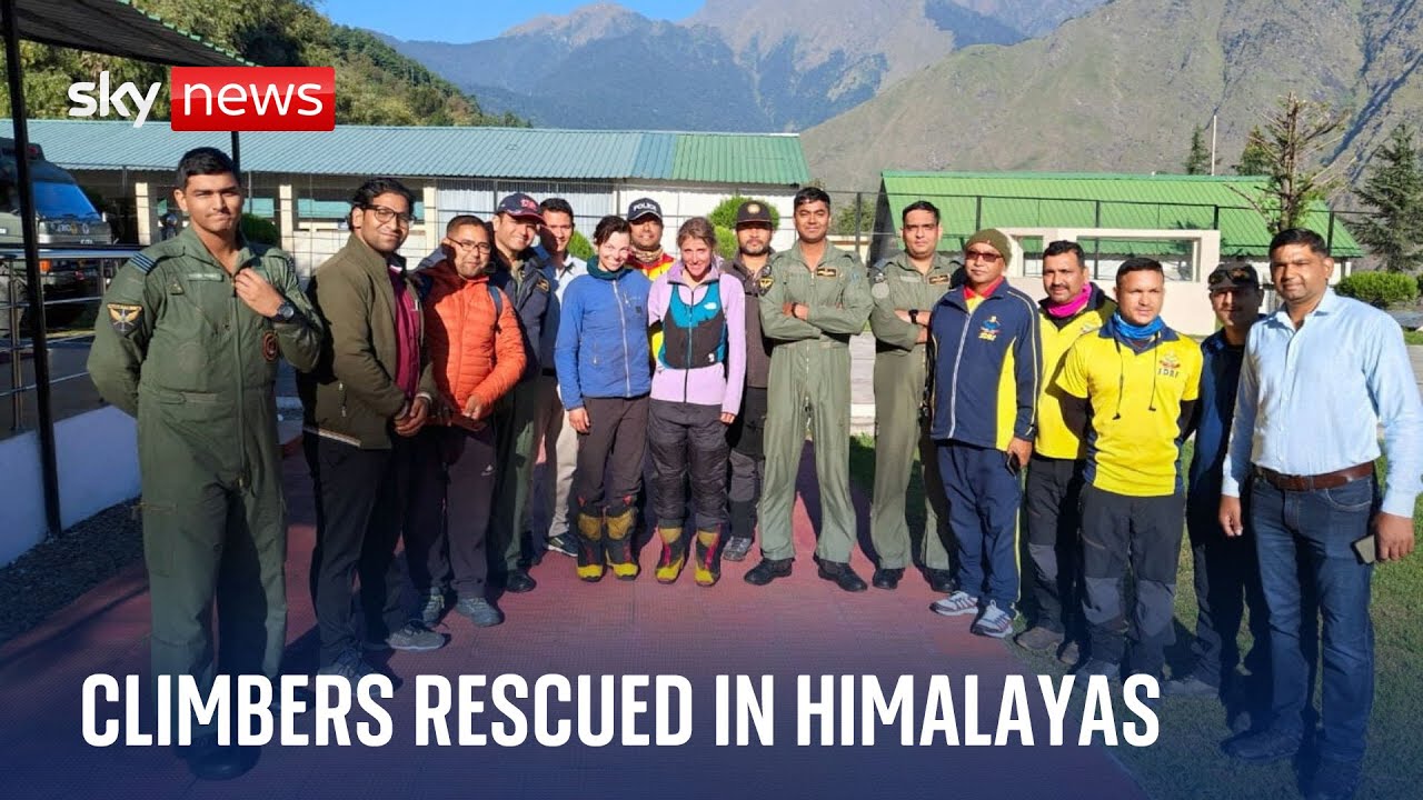 Himalayas: Climbers rescued after being trapped for days on mountain ...