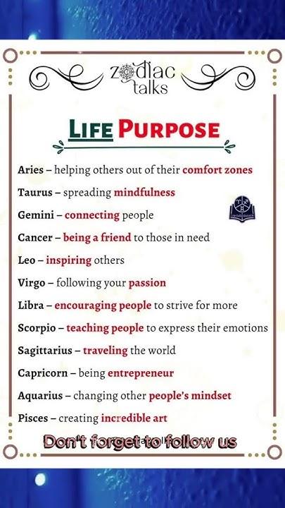 Zodiac signs Life Purpose #zodiacsigns #horoscope #astrology - YouTube
