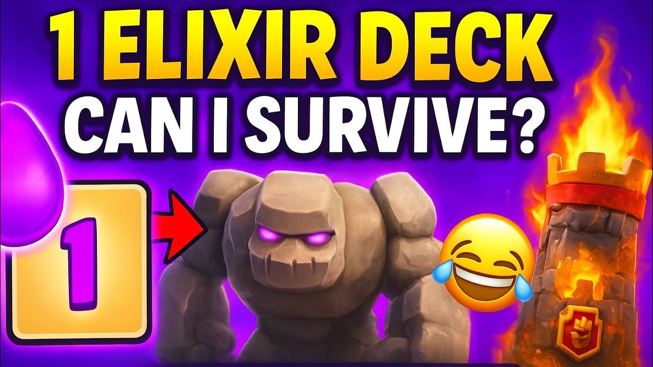😂 Clash Royale 1 Elixir Deck Challenge | Can I Win With Only Cheap ...