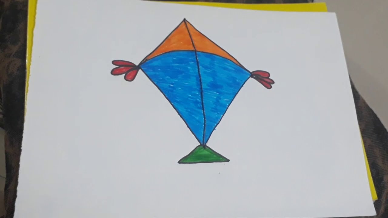 How to draw a kite step by step | Easy kite drawing for kids | - YouTube
