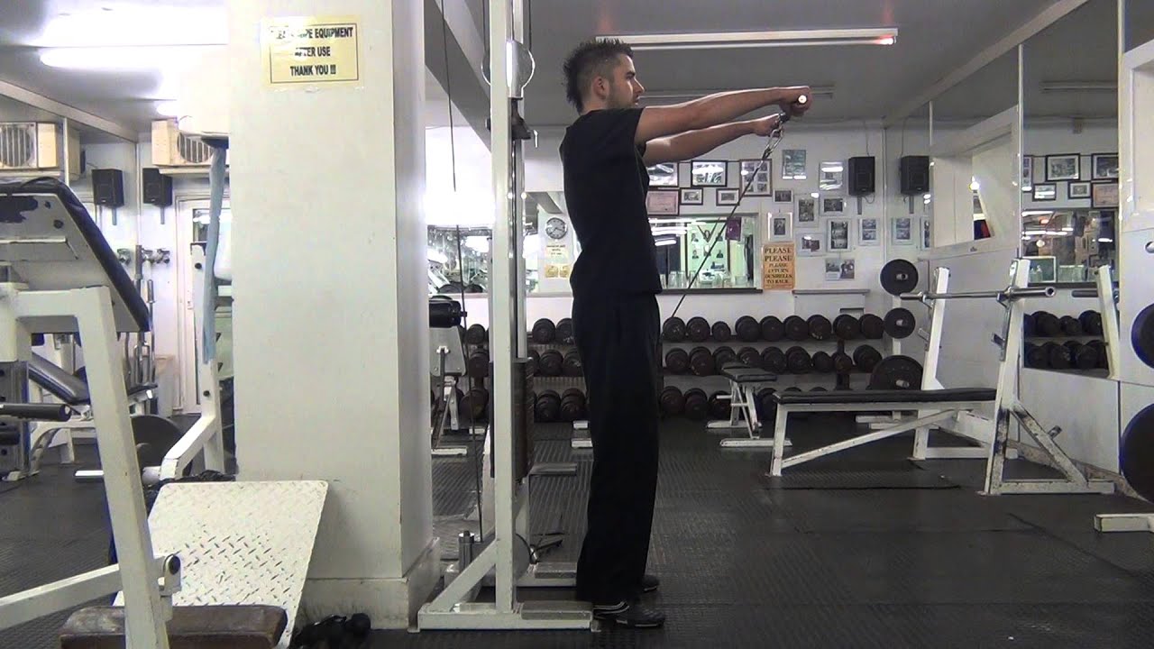 Straight Bar Cable Anterior Raises - YouTube