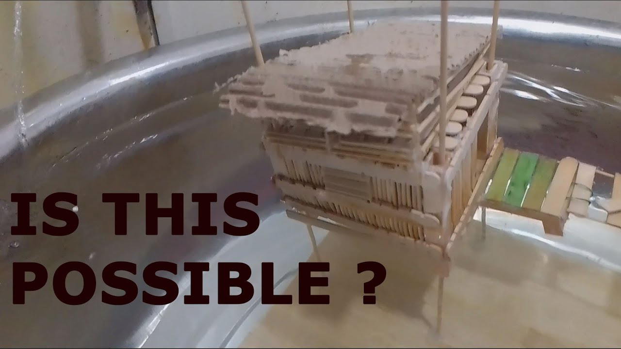 How to make a mini anti-flood house with barbecue sticks and popsicle ...