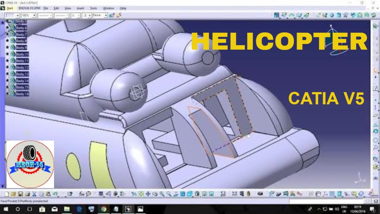 MI 21 helicopter3 | CATIA V5 R20 | Part design | Surfacing | Rendering ...