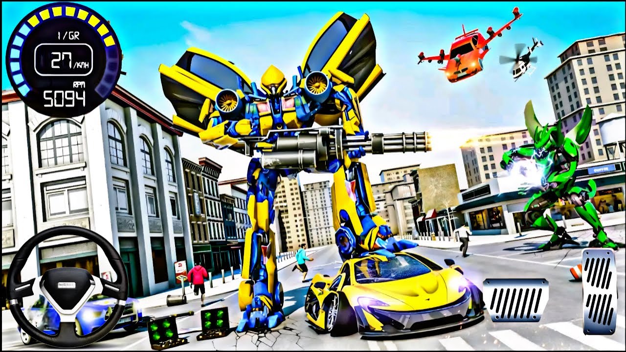 Epic Transformation: Flying Robot Car Gameplay on Android! - YouTube
