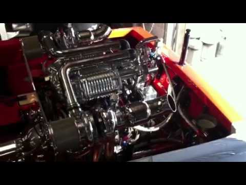 Twin Turbo Boat motor with Superchargers - YouTube