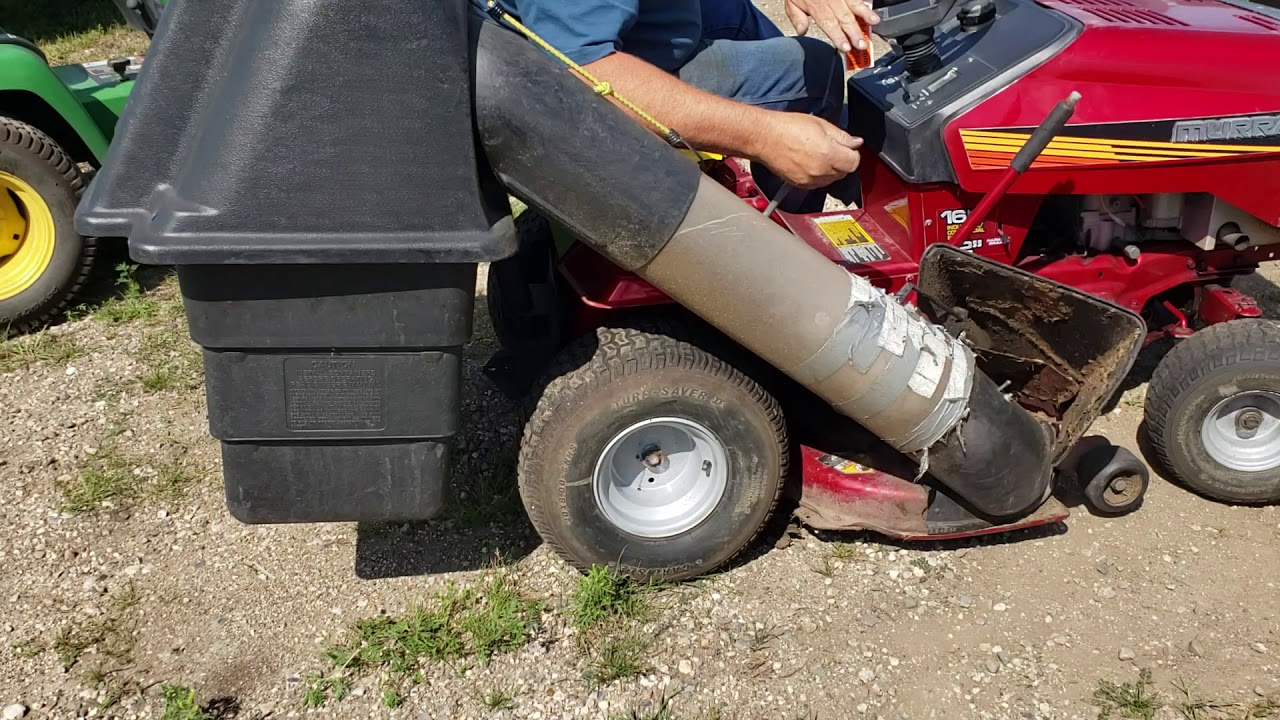 Murray 16hp, 42' Mower Deck and Rear Bagger - YouTube