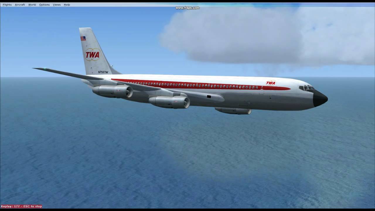 FSX Boeing 707-320B Trans World Airlines 1966 Model TWA Flight 22 To St ...