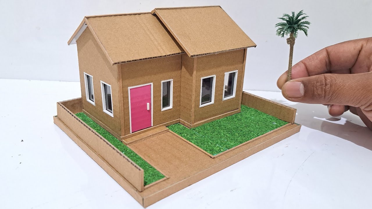 DIY CARA MEMBUAT RUMAH MINIATUR DARI KARDUS #197 RUMAH MINIMALIS - YouTube