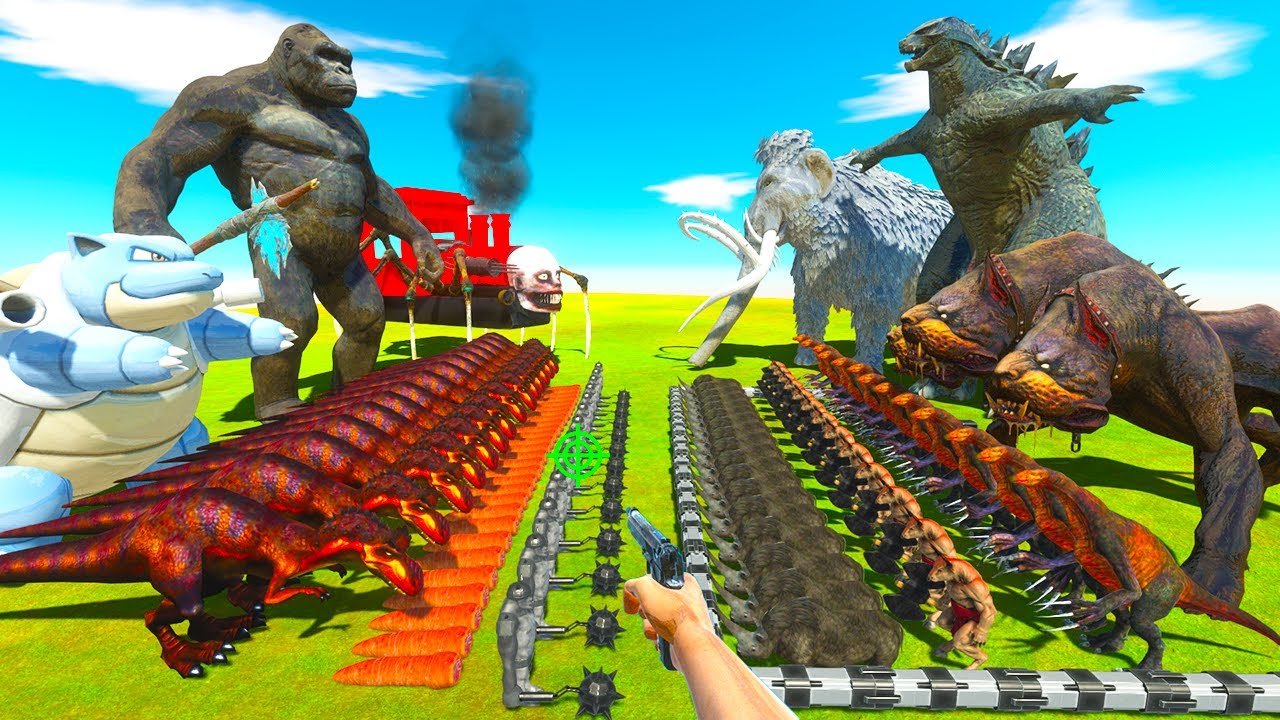 Kong vs Godzilla | Team Choo-Choo Charles vs Team Cerberus - Animal ...