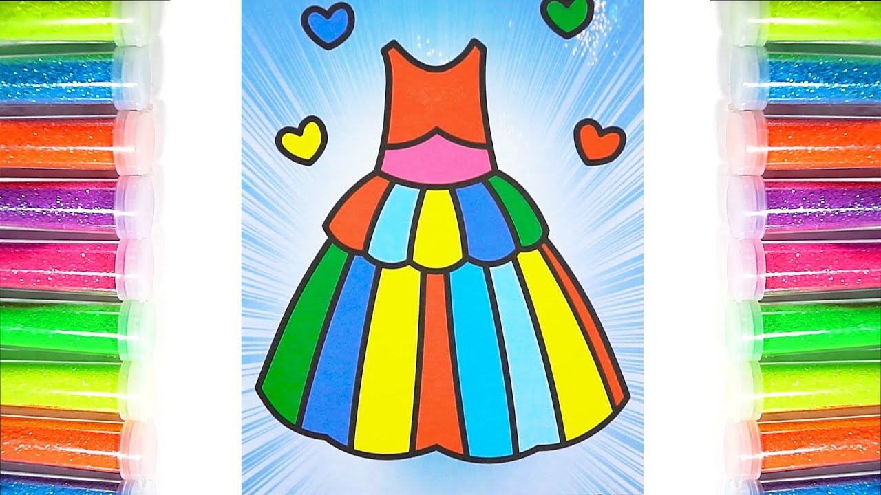 Dress sand painting for children and toddlers Sand art for kids - YouTube