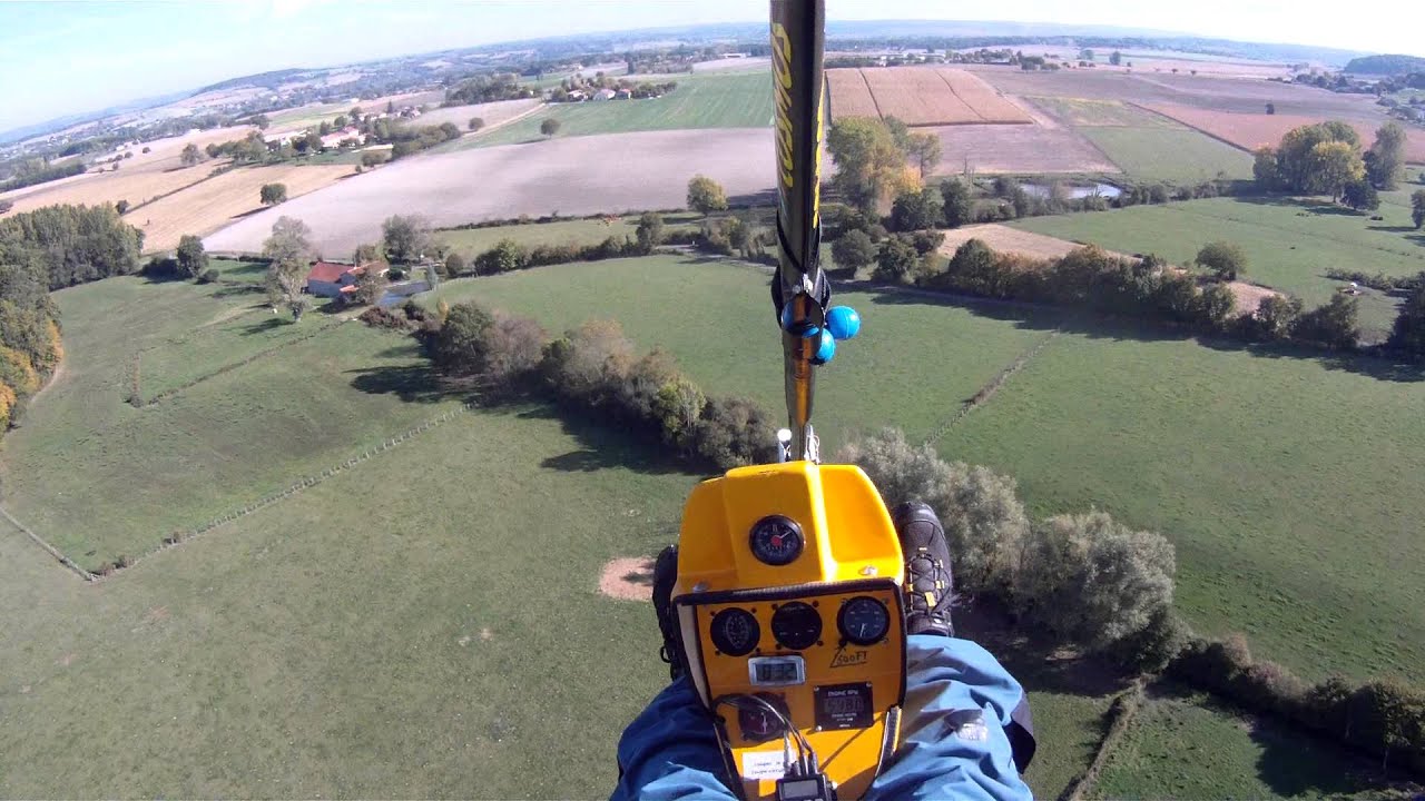 vol ulm cosmos 2 ème vol en lâché à riberac LFIK. - YouTube