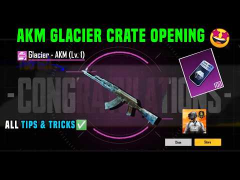 AKM GLACIER CRATE OPENING TRICK / HOW TO GET AKM GLACIER SKIN / BGMI ME AKM GLACIER KAISE NIKALE