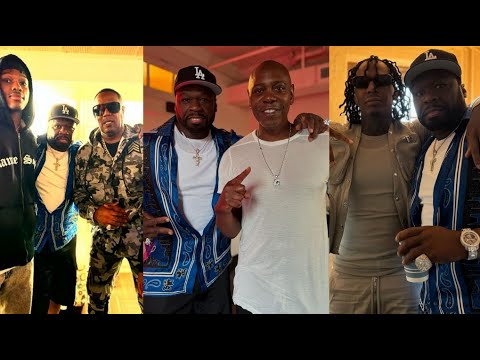 50 Cent with Dave Chappelle, Money BaggYo, Master P & More At His Event ...