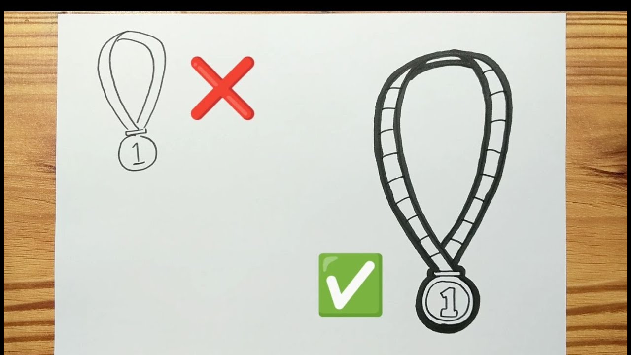 How to draw AWARD NECKLACE Easy - YouTube