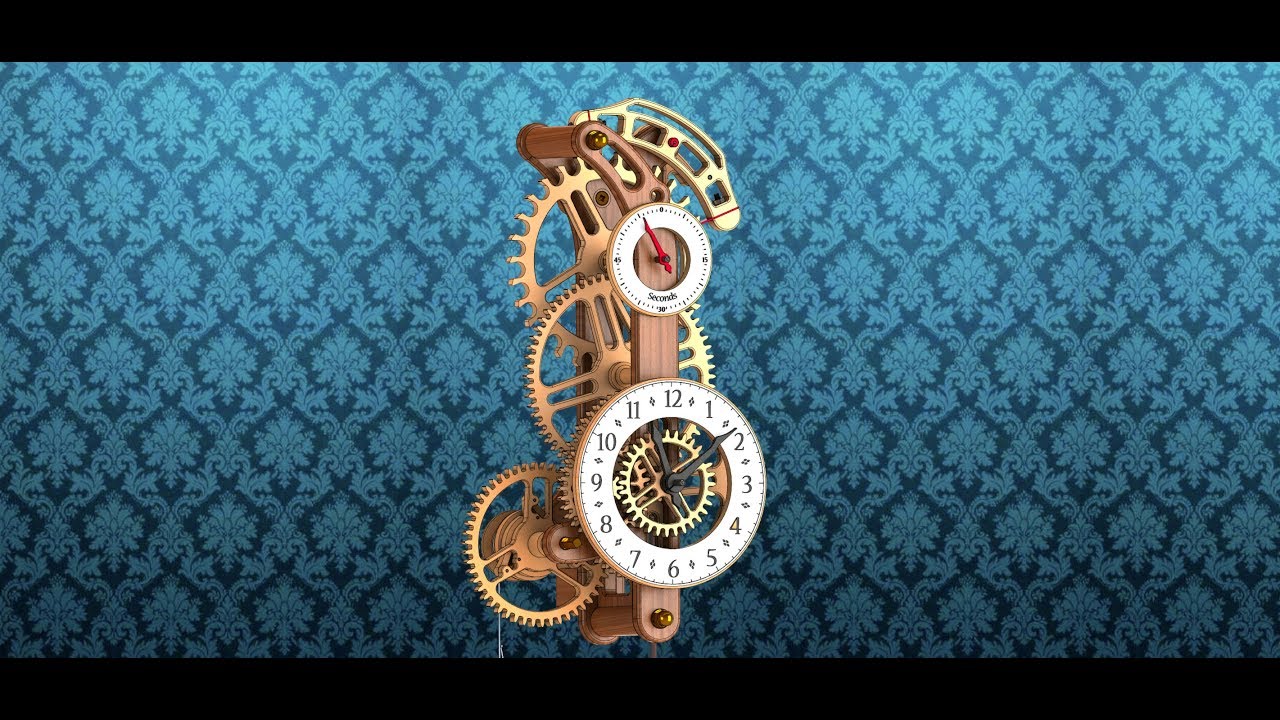 Brian Law's woodenclocks - Clock 36 - 24hour Clock - YouTube