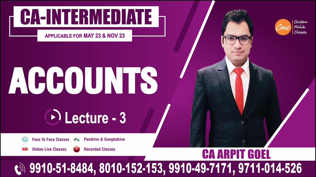CA Inter Accounts Playlist I CA Inter Accounts I Online Live lecture ...