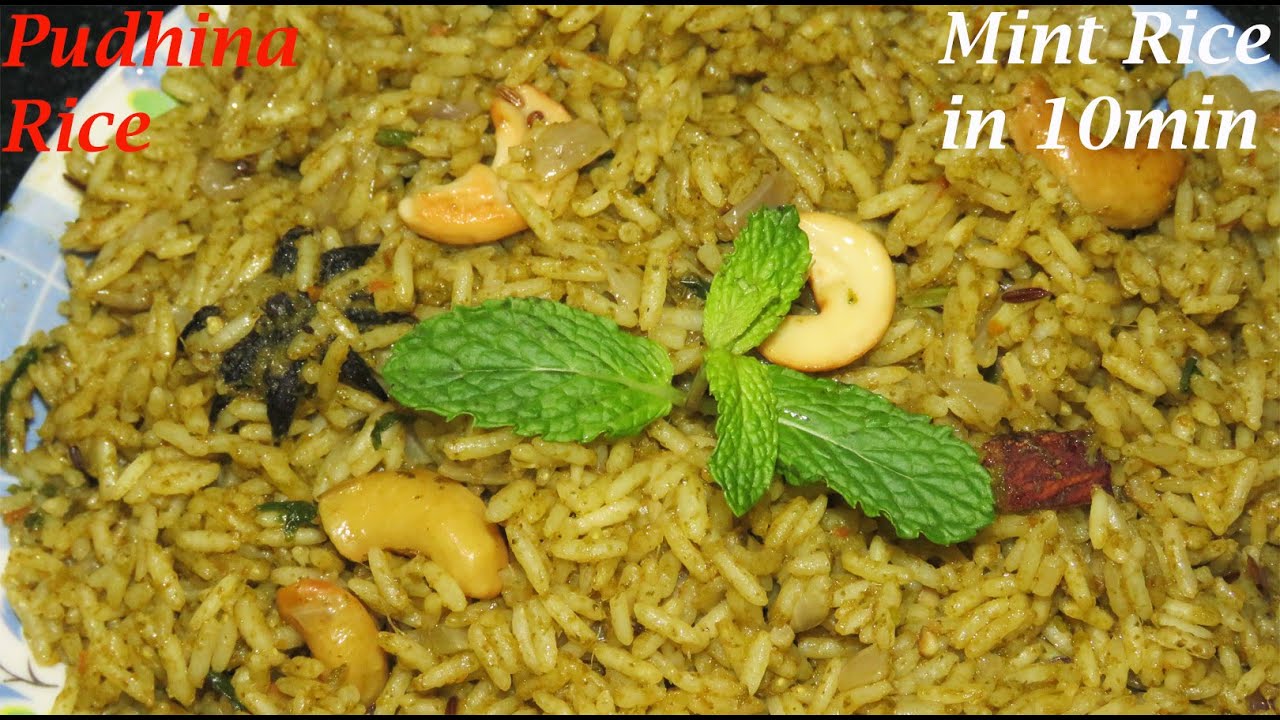 Pudina Rice in10min-Mint Rice recipe-Pudina Rice in Telugu-Pudina Pulao ...