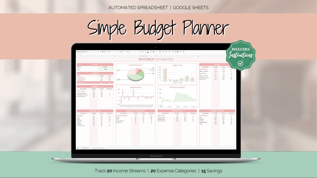 Easy Budget Spreadsheet Tutorial 2023 Google Sheets Automated easy-budget-spreadsheet-tutorial-2023-google-sheets-automated