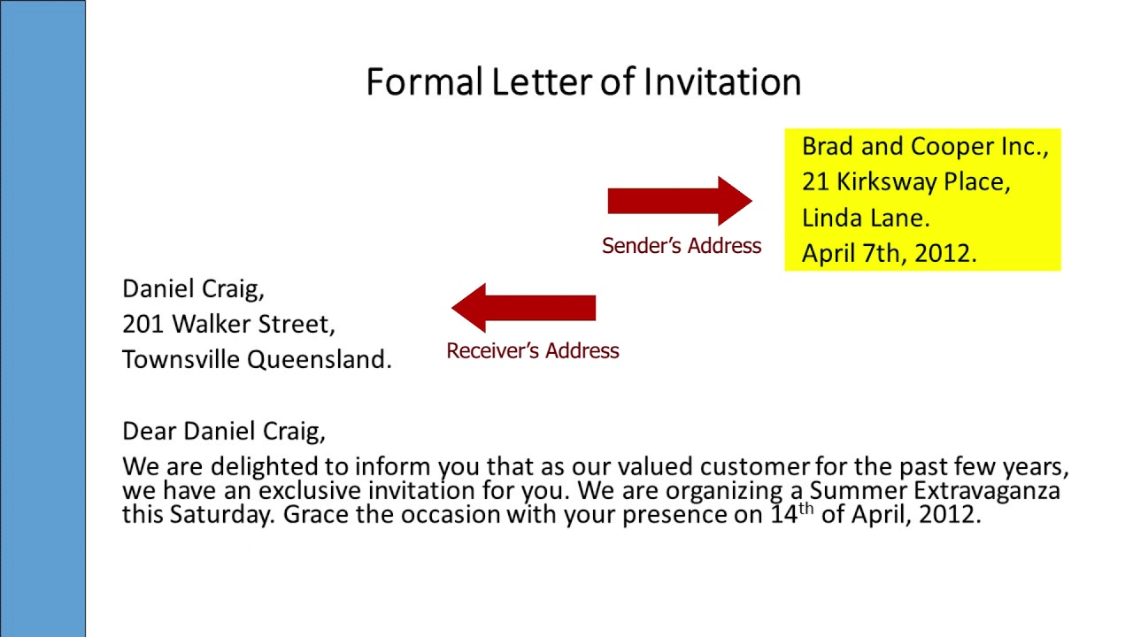 English Language - Grade 7: Letter of Invitation - YouTube