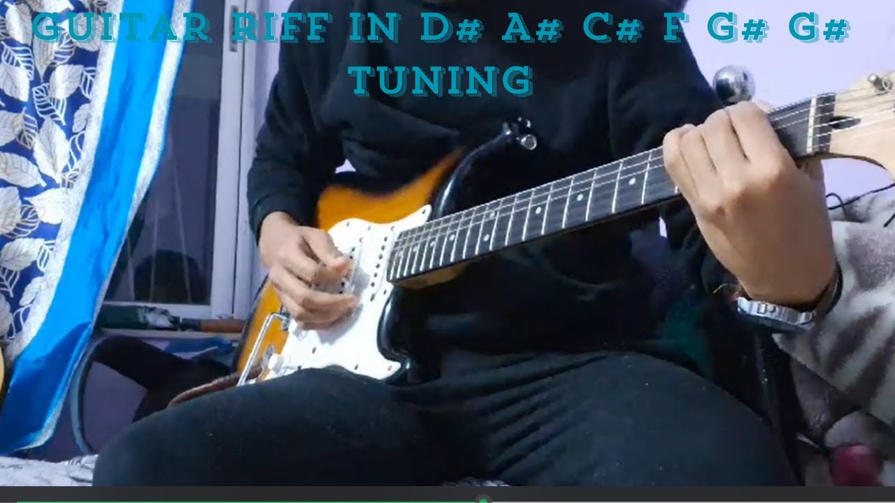 Guitar riff in D# A# C# F G# G# tuning (445 Hz) - YouTube