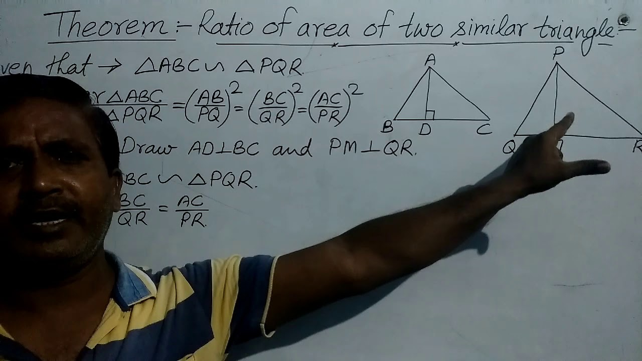 Theorem : Ratio of area of two similar triangles - YouTube
