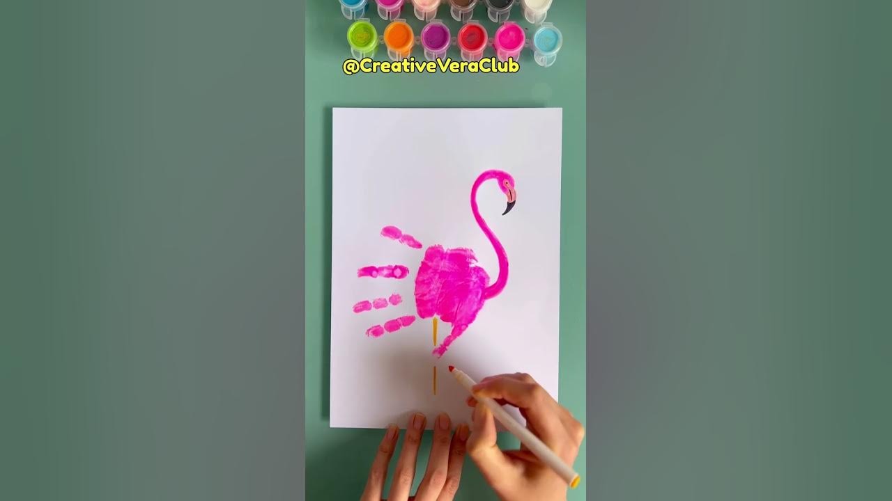 Flamingo Handprint Art for Kids - YouTube