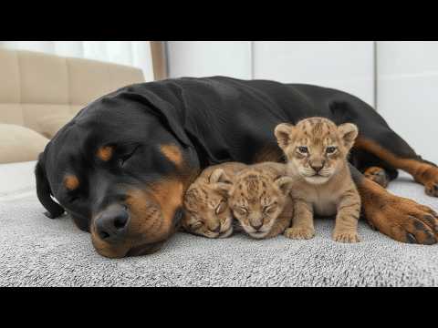 This dog raised 3 newborn lion cubs, 2 years later, they returned and did the unthinkable