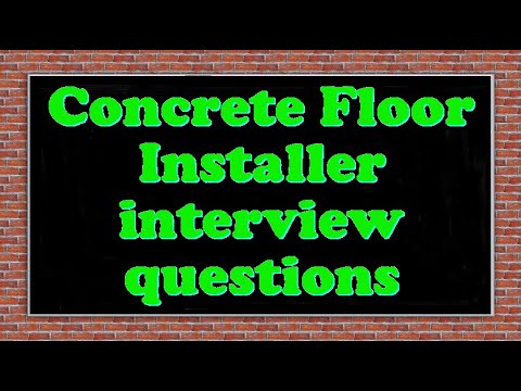 Concrete Floor Installer interview questions - YouTube