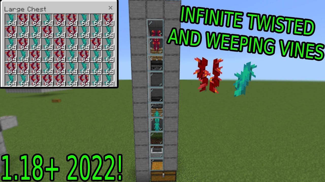 HOW TO MAKE A TWISTING AND WEEPING VINE FARM TUTORIAL in Minecraft ...
