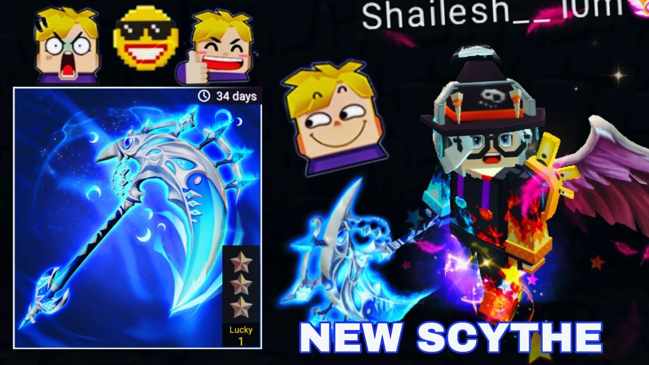 How To Get New Free! "Moonlight Whirling Scythe" Skyblock For Blockman ...