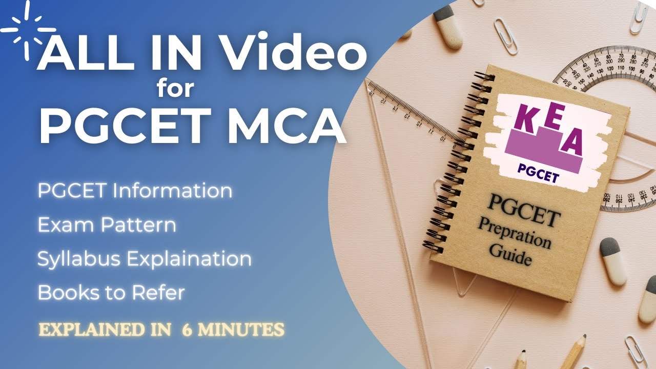 Karnataka PGCET MCA 2024 Preparation Guide | KEA | MCA | #pgcet #pgcetmca #mca - YouTube
