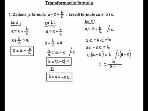 Izvođenje formula iz složenijih formula - 4 - vježba - YouTube