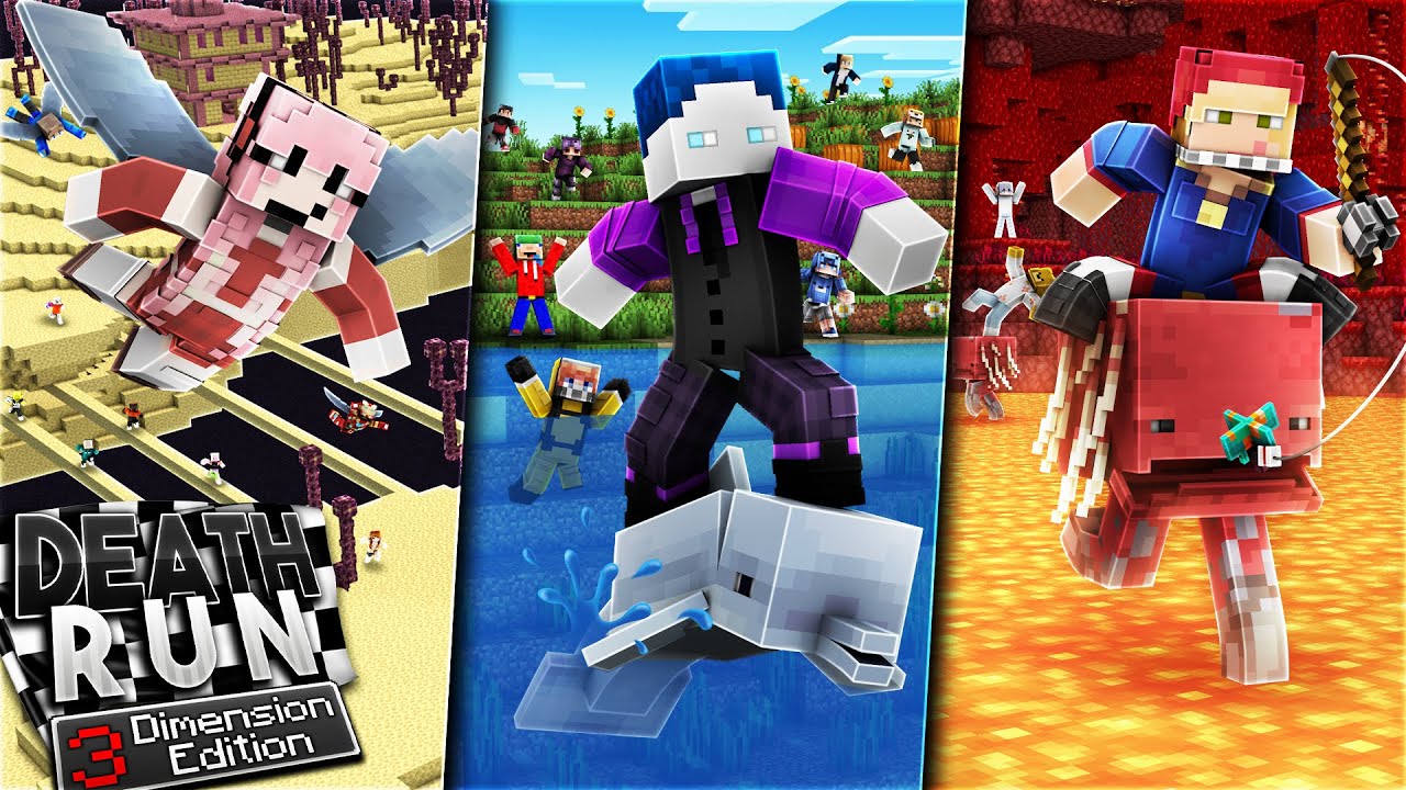 150 SPIELER HARDCORE MINECRAFT TRIO DEATHRUN (3 DIMENSIONEN) - YouTube