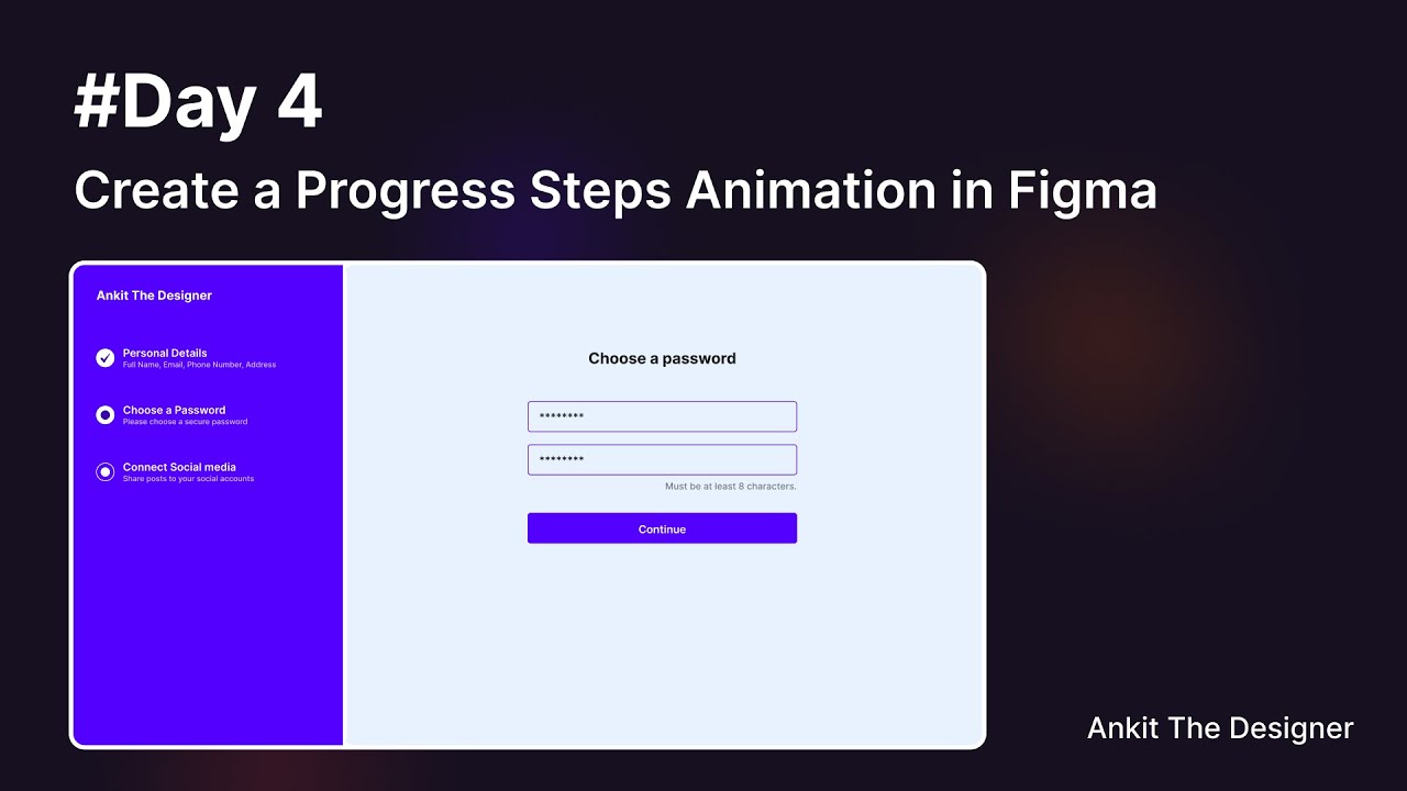 Day 4 - Create a Progress Steps Animation in Figma | #uidesign # ...